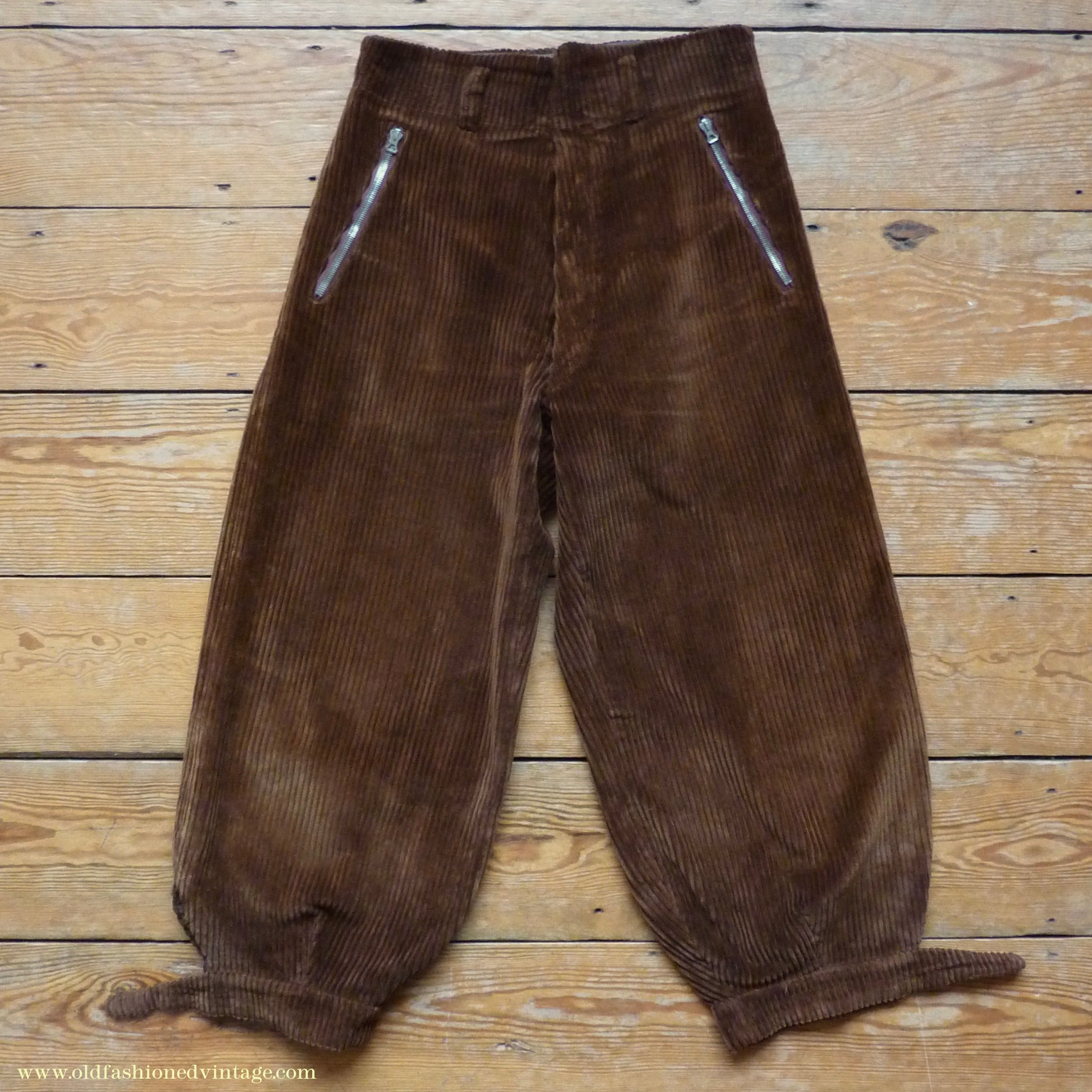 Vintage Mens 1940s Italian Bespoke Jumbo Corduroy Plus Fours Cords +4s ...